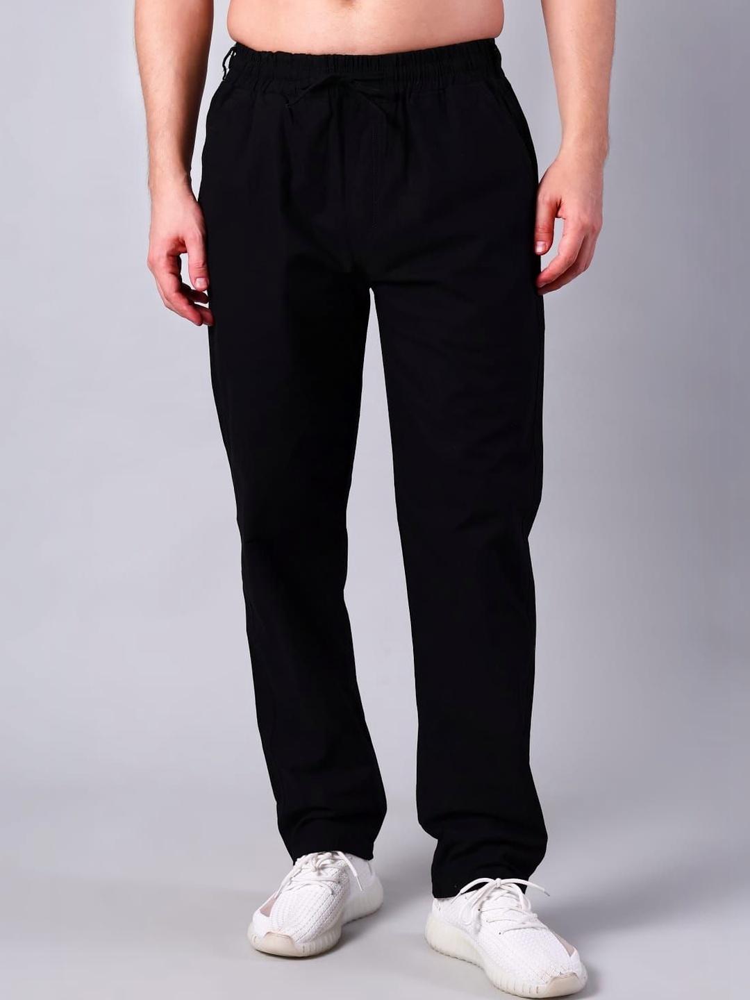 Buy NITCH Men Relaxed Straight Fit High Rise Easy Wash Trousers ...