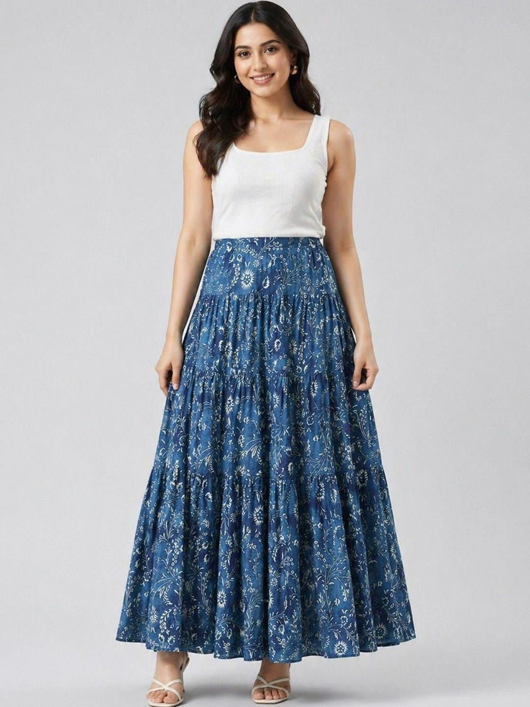 Buy StyleCast X Revolte Women Floral Tiered Maxi Tiered Skirt - Skirts ...