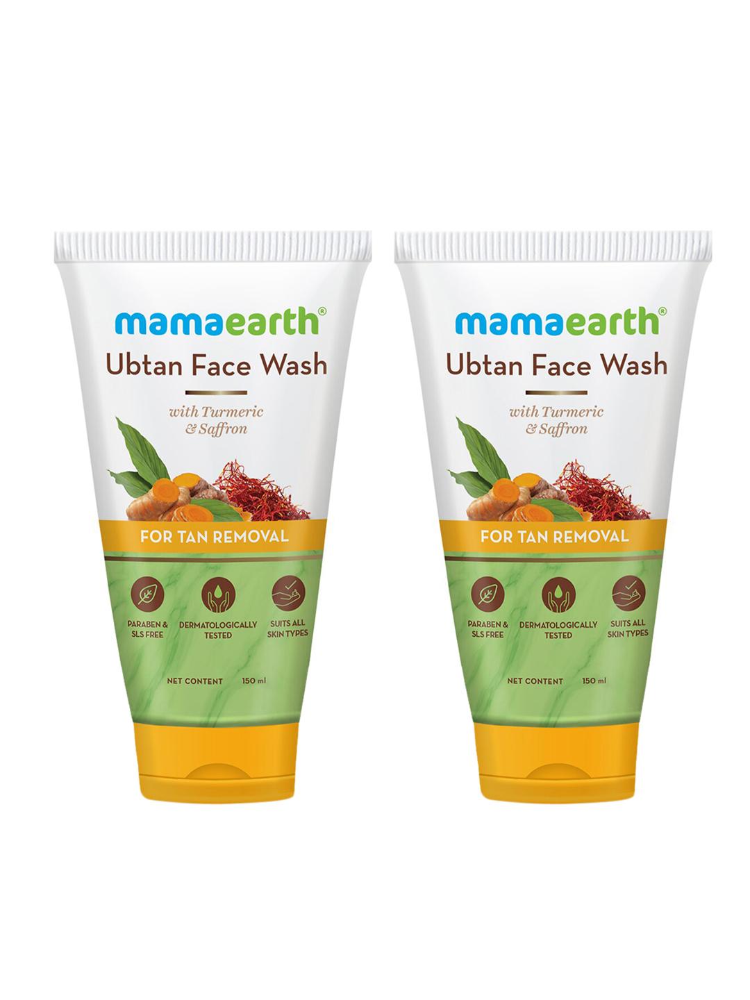 Buy Mamaearth Set Of 2 Ubtan Natural Face Wash With Turmeric & Saffron ...