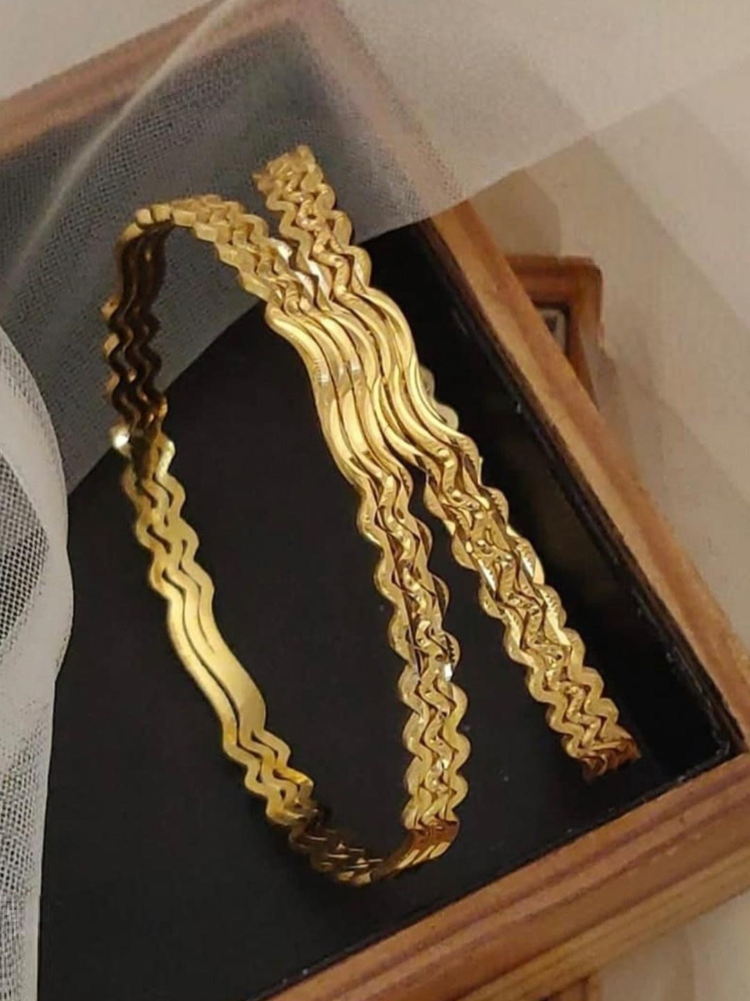 Buy PRIMERIEA Set Of 2 Gold Plated Bangles - Bangle for Women 42019292 ...