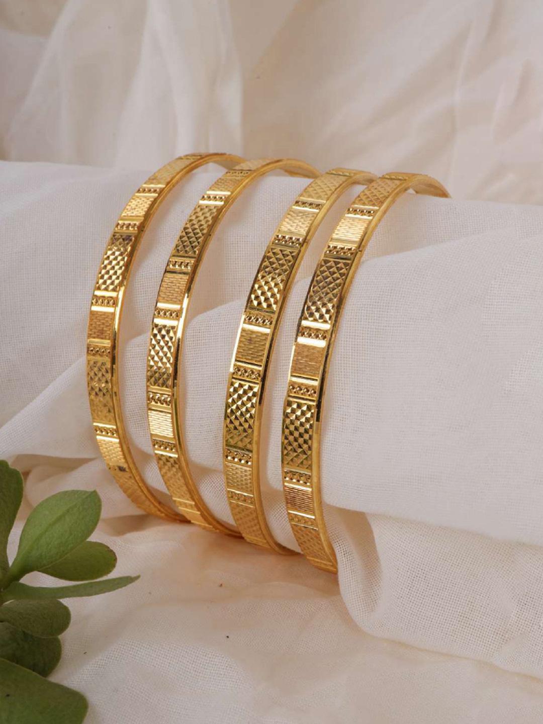 Buy DIVASTRI Set Of 4 Gold Plated Bangles - Bangle for Women 41924895 ...