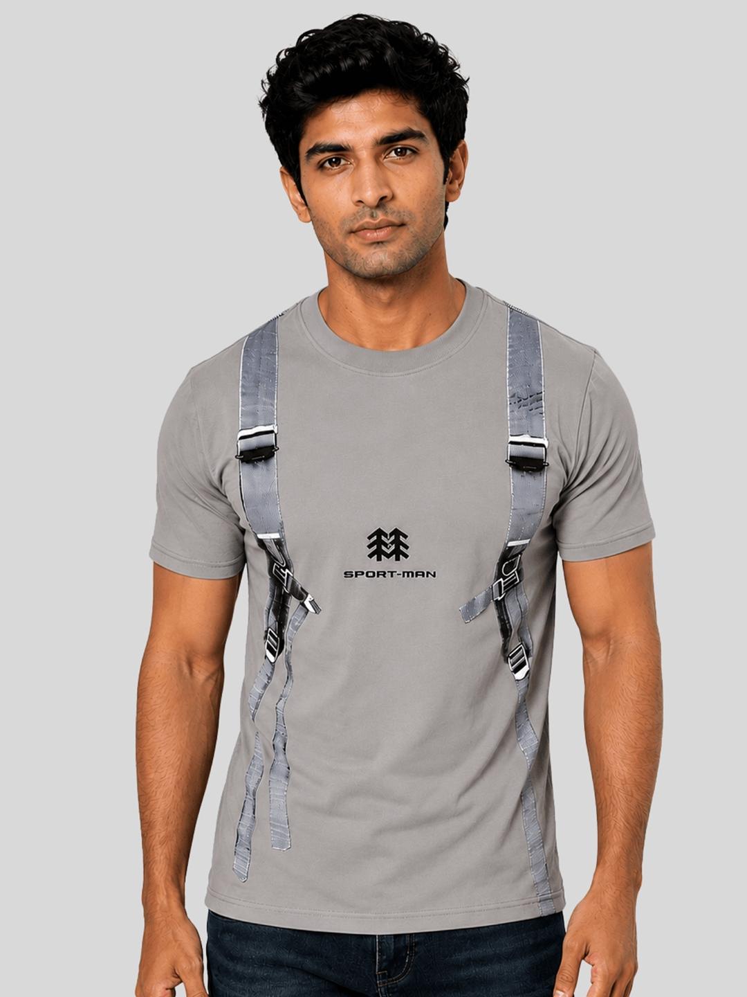 Buy RINO7 Men Front & Back Graphic Printed Premium Cotton Regular Grey ...