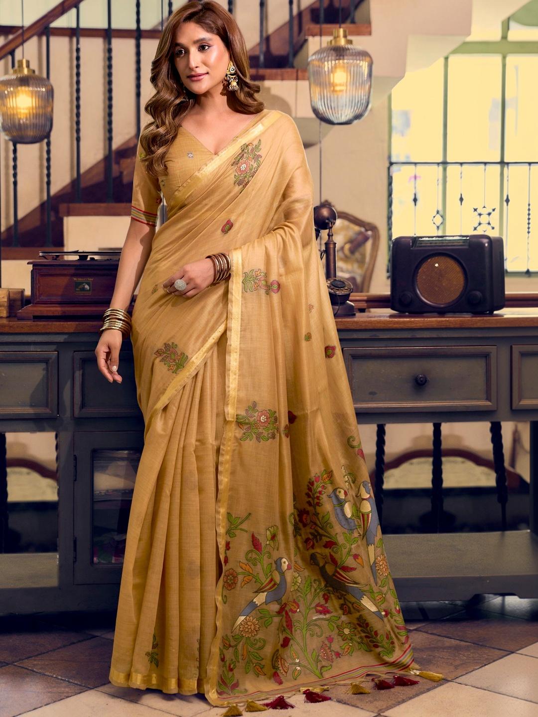 Buy LeeliPeeri Designer Ethnic Motifs Zari Handloom Saree - Sarees for ...