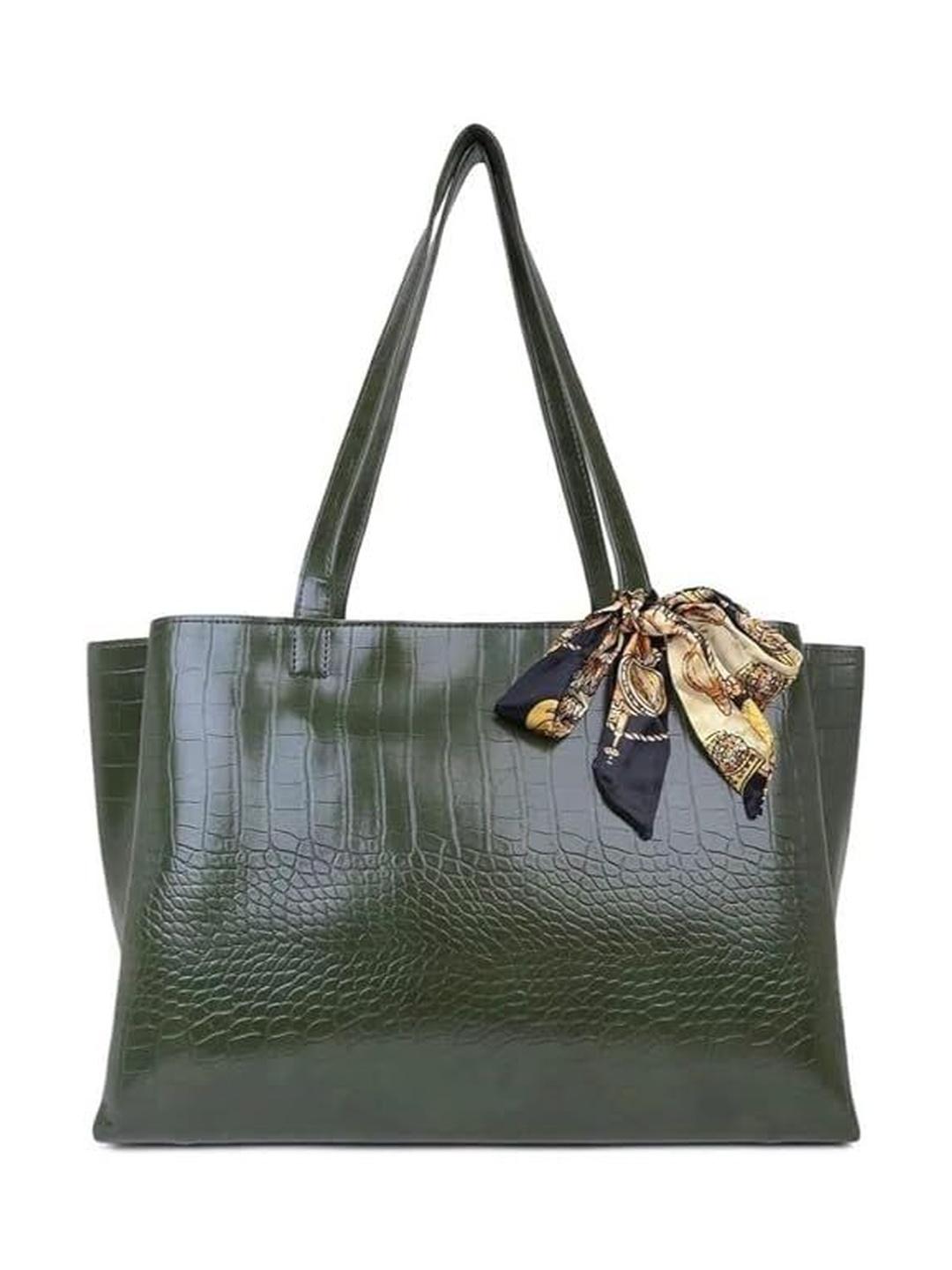 Buy Jasuniq Textured PU Oversized Shopper Tote Bag With Bow Detail ...