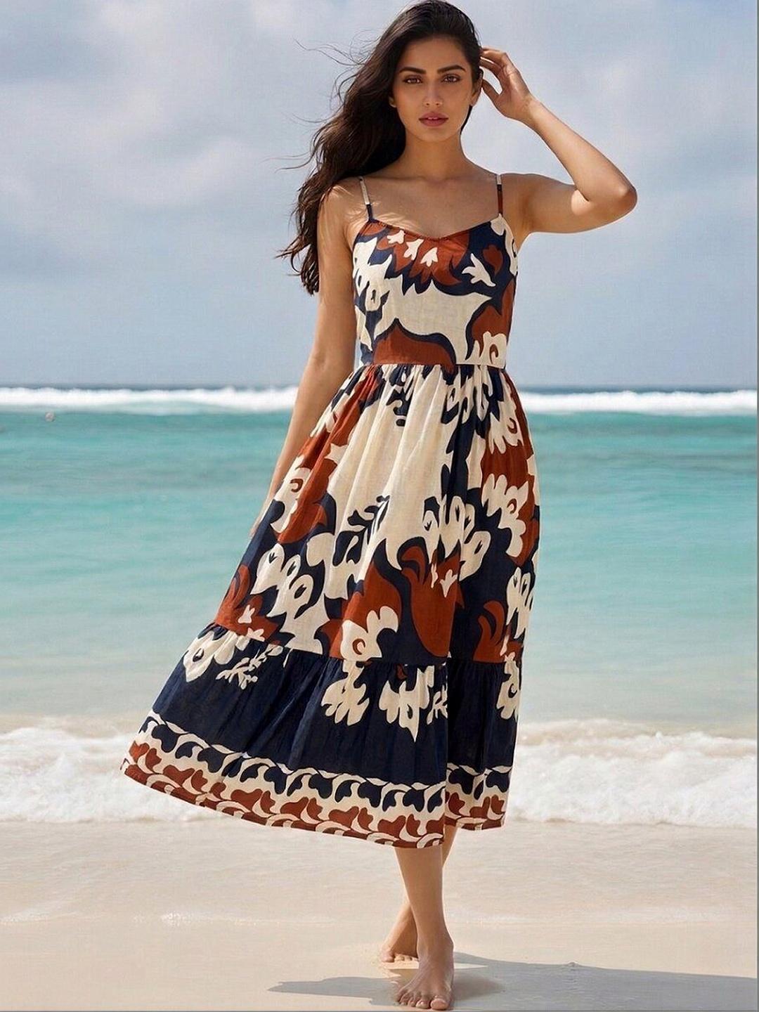 Buy Angel F Studio Print A Line Midi Dress - Dresses for Women 42653328 ...