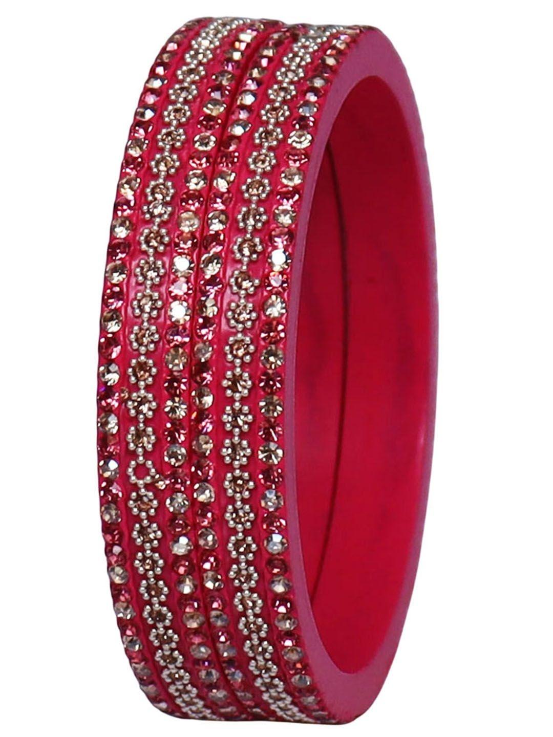 Buy TAJ BRIDAL STORE Set Of 2 Stone Studded & Beaded Bangles - Bangle ...