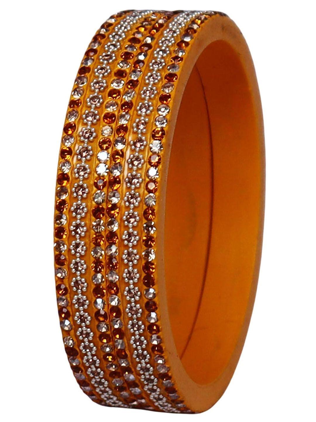 Buy TAJ BRIDAL STORE Set Of 2 Stone Studded & Beaded Bangles - Bangle ...