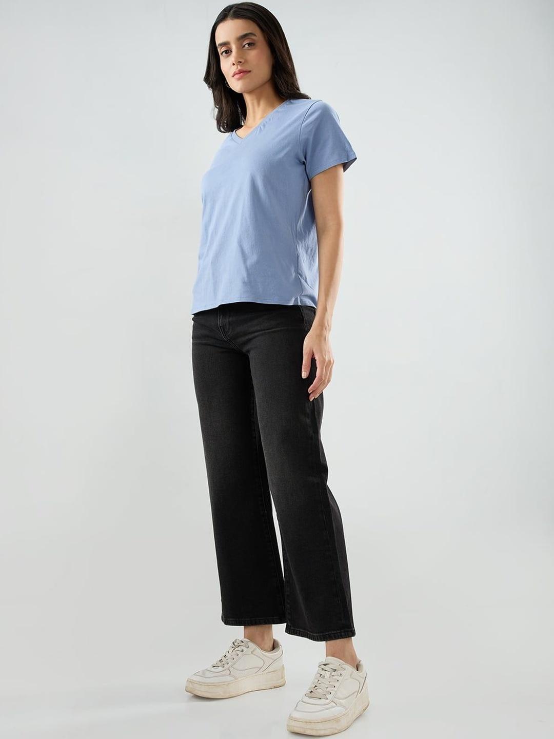 Buy SPYKAR Women Wide Leg High Rise Light Fade Stretchable Jeans ...