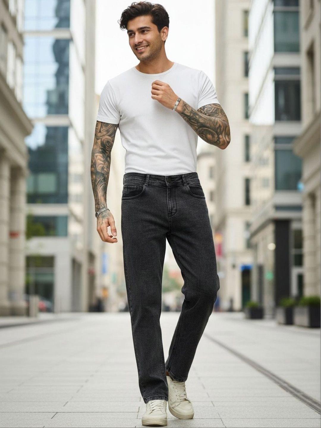 Buy Kook N Keech Men Classic Straight Fit Mid Rise Light Fade ...