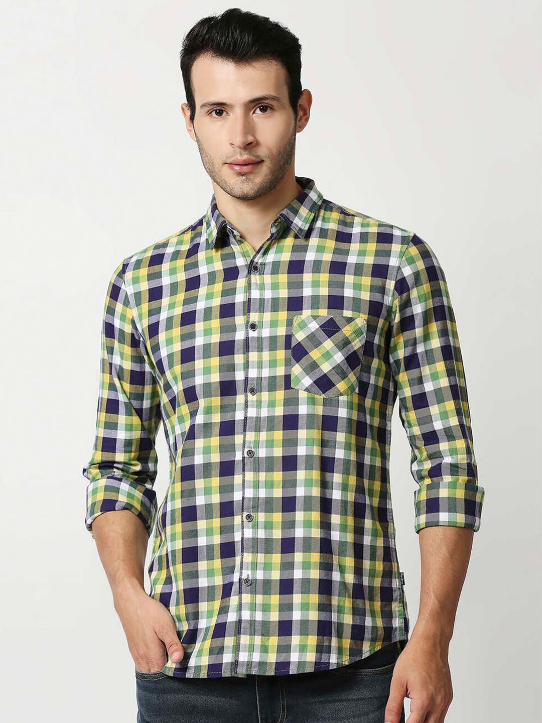 Buy Pepe Jeans Men Yellow Tartan Checked Casual Shirt - Shirts for Men ...