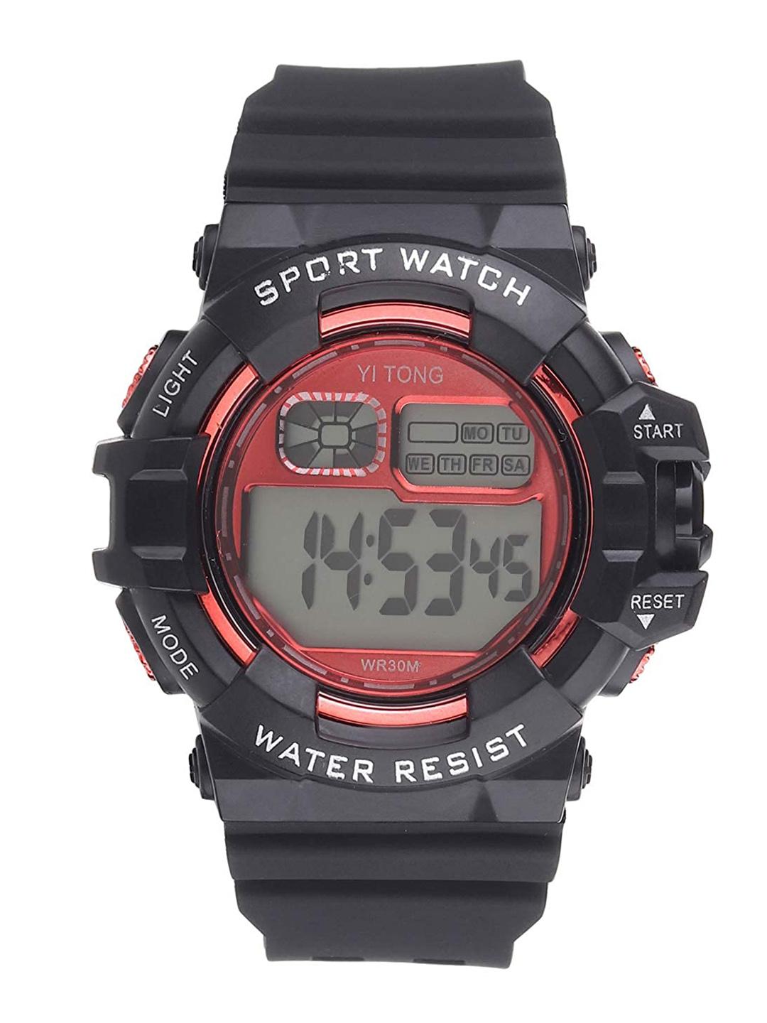 Buy Fantasy World Unisex Kids Red Dial & Black Straps Digital Watch ...