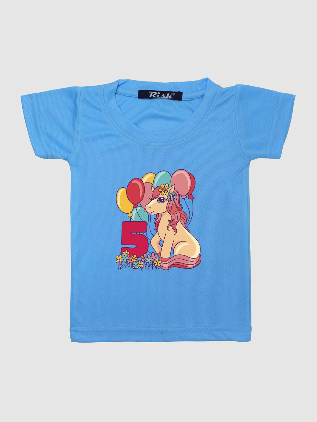 Buy RISH Boys Blue Printed Oversized T Shirt - Tshirts for Boys ...