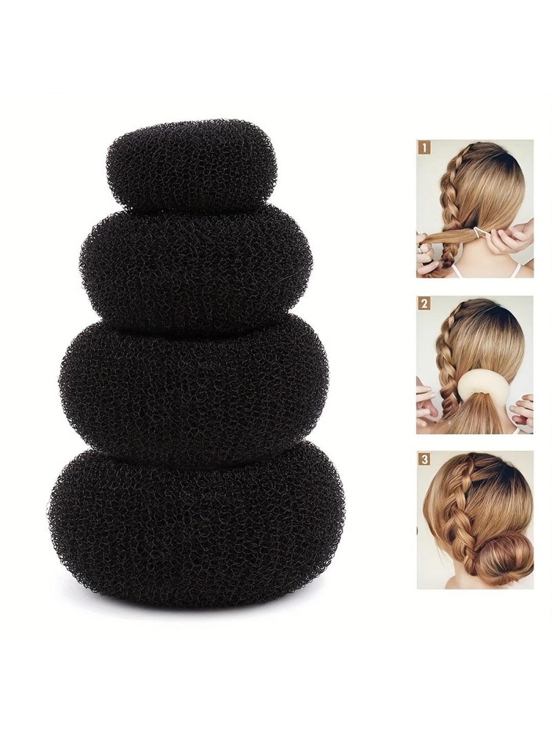 Buy CHRONEX Set Of 4 Bun Donuts For Bun Maker - Hair Extension for ...