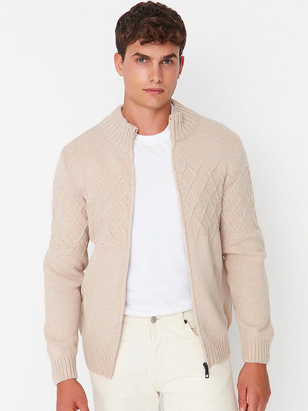 Buy Trendyol Men Beige Acrylic Bomber Jacket - Jackets for Men 20323386 ...