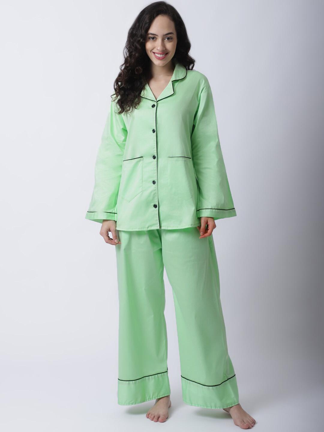 Buy Secret Wish Women Lime Green & Black Night Suit - Night Suits for ...