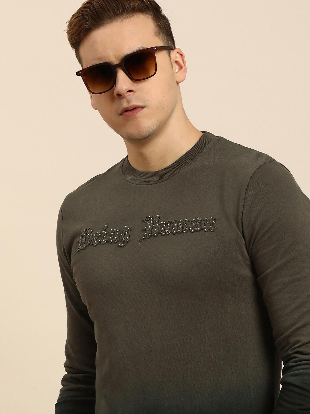Buy Being Human Men Colourblocked Applique Pure Cotton Sweatshirt ...