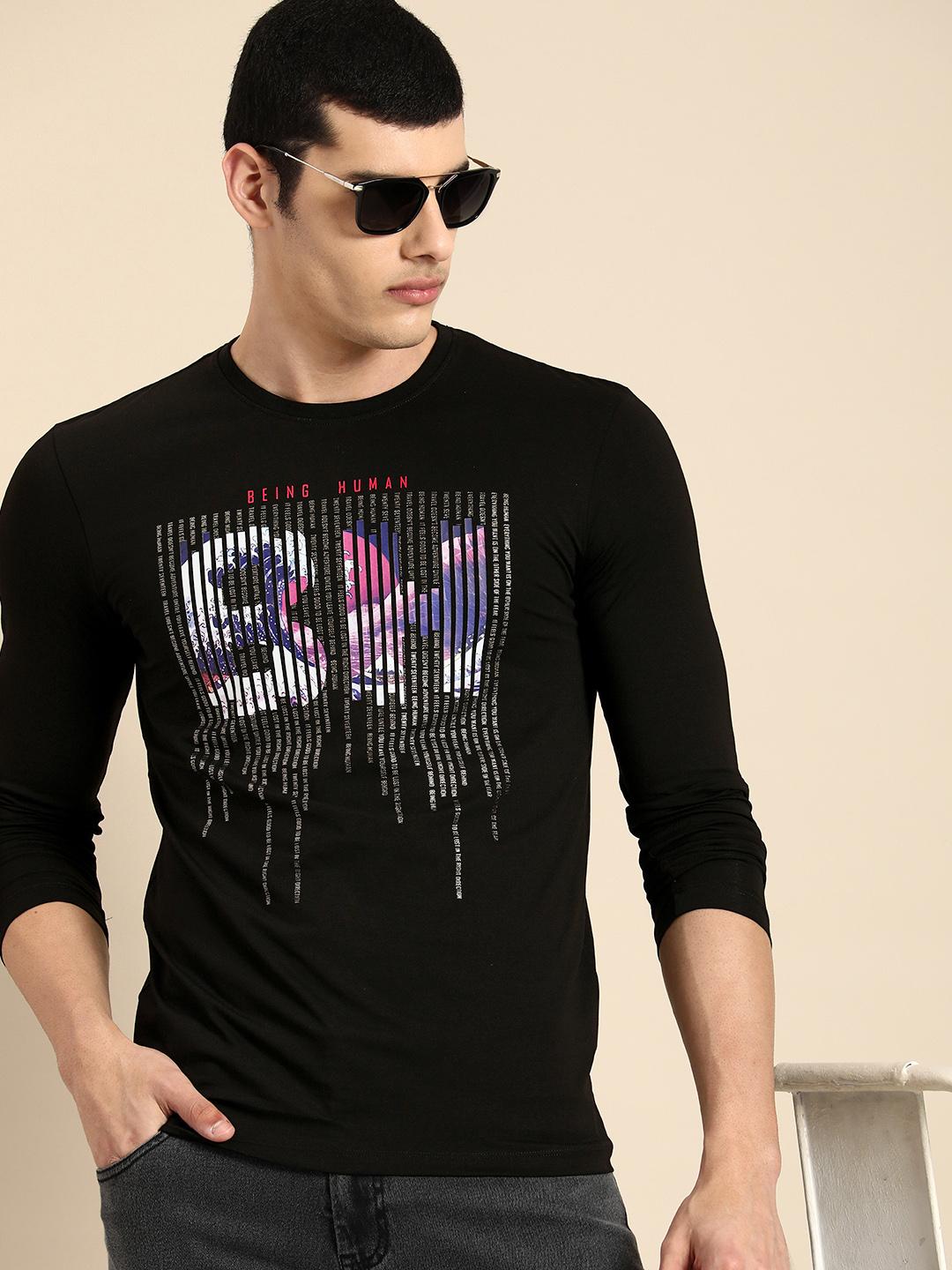 Buy Being Human Clothing Men Typography Printed T Shirt - Tshirts for ...
