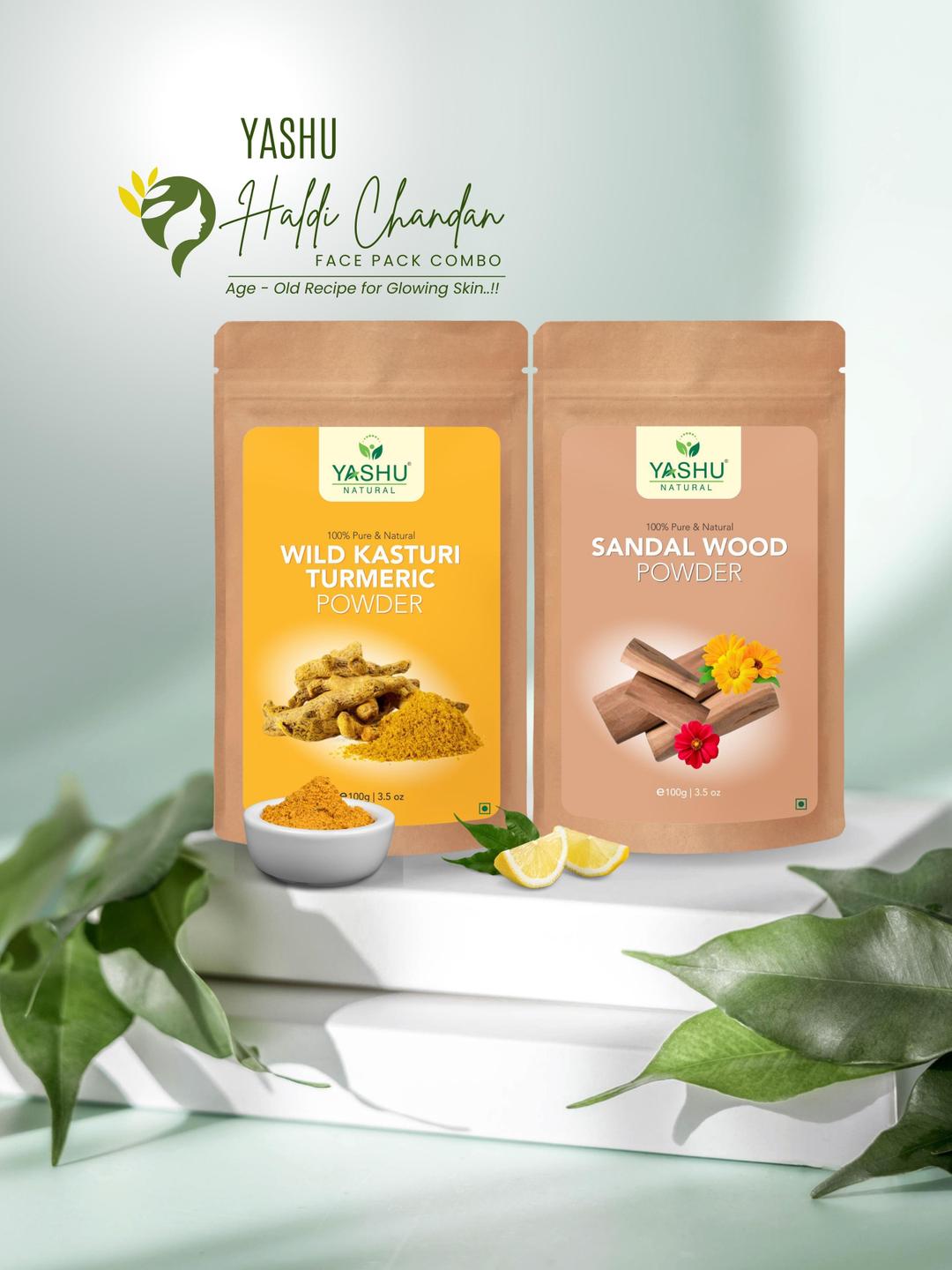 Buy YASHU Kasturi Haldi Chandan Face Pack Combo 100 G Each - Mask And ...