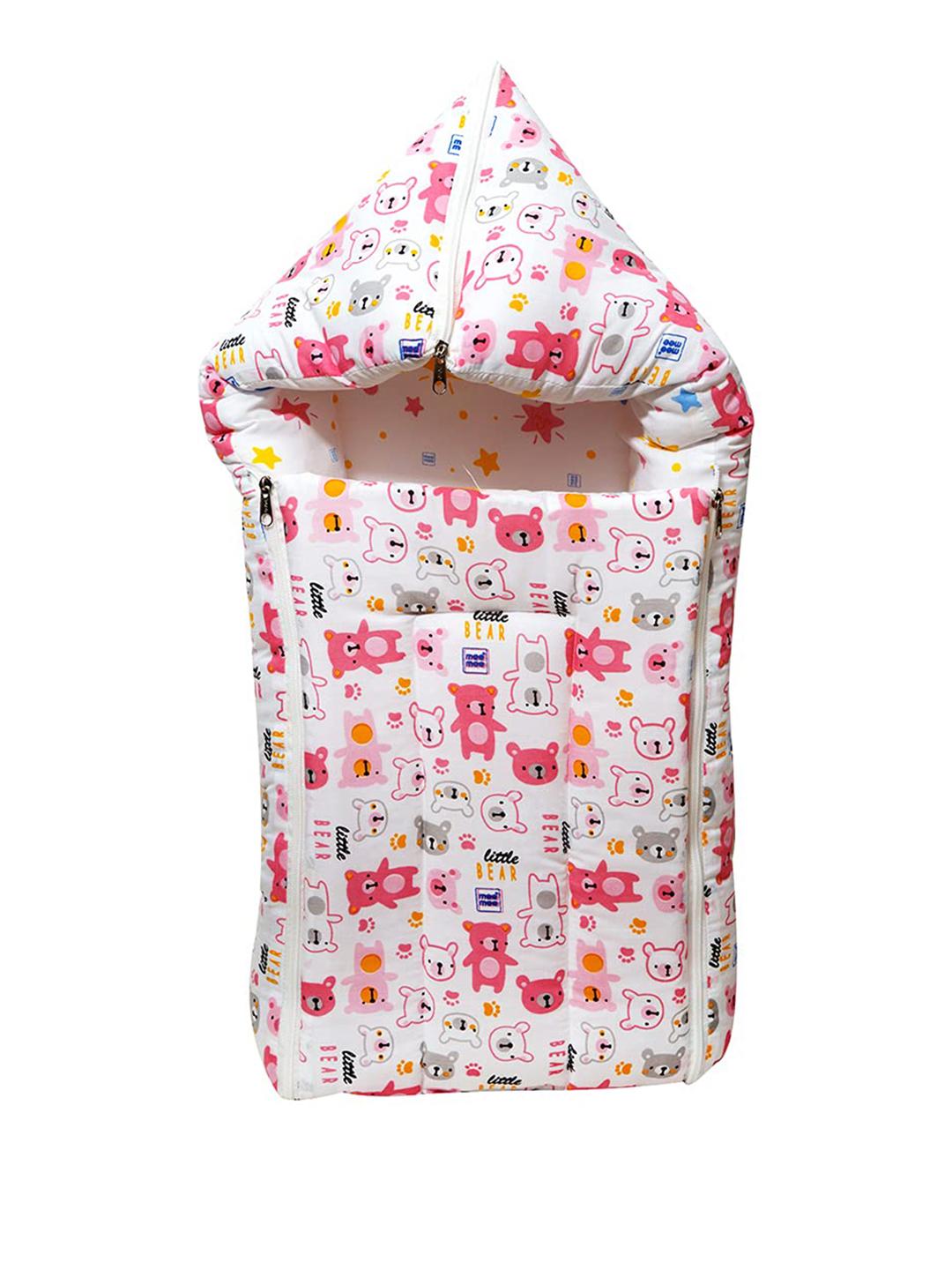 Buy MeeMee Kids Pink Cartoon Characters Printed Cotton Betting Set ...