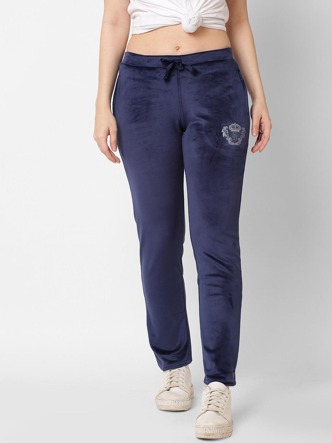 Buy Sweet Dreams Women Navy Blue Solid Winter Track Pant - Track Pants ...