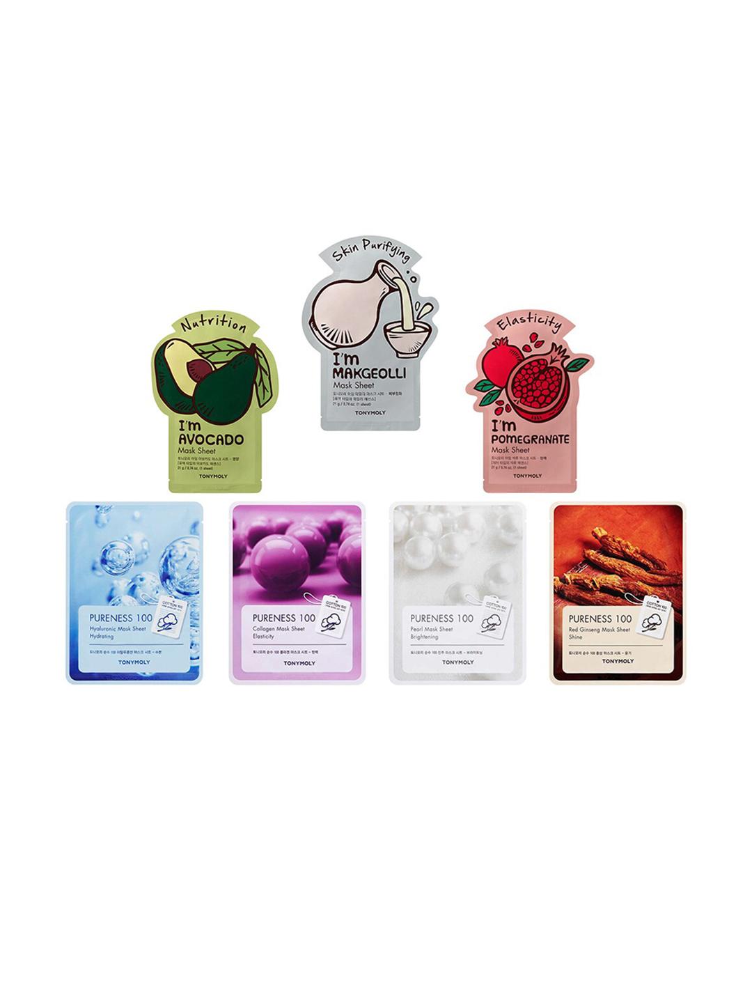 Buy TONYMOLY Super Set Of 7 Sheet Masks 21 G Each - Sheet Masks for ...