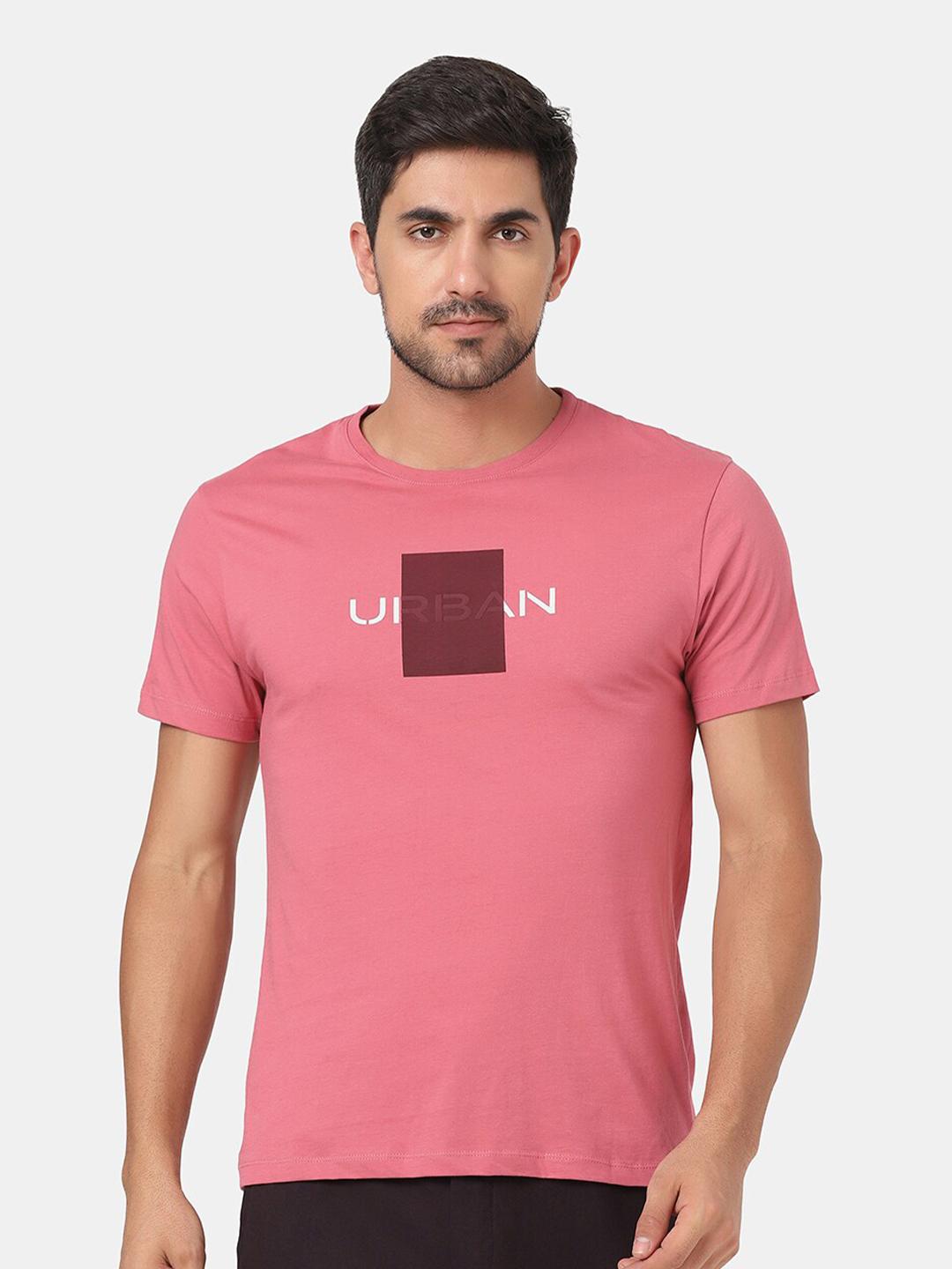 Buy Blackberrys Men Pink Typography Printed Slim Fit Cotton T Shirt ...