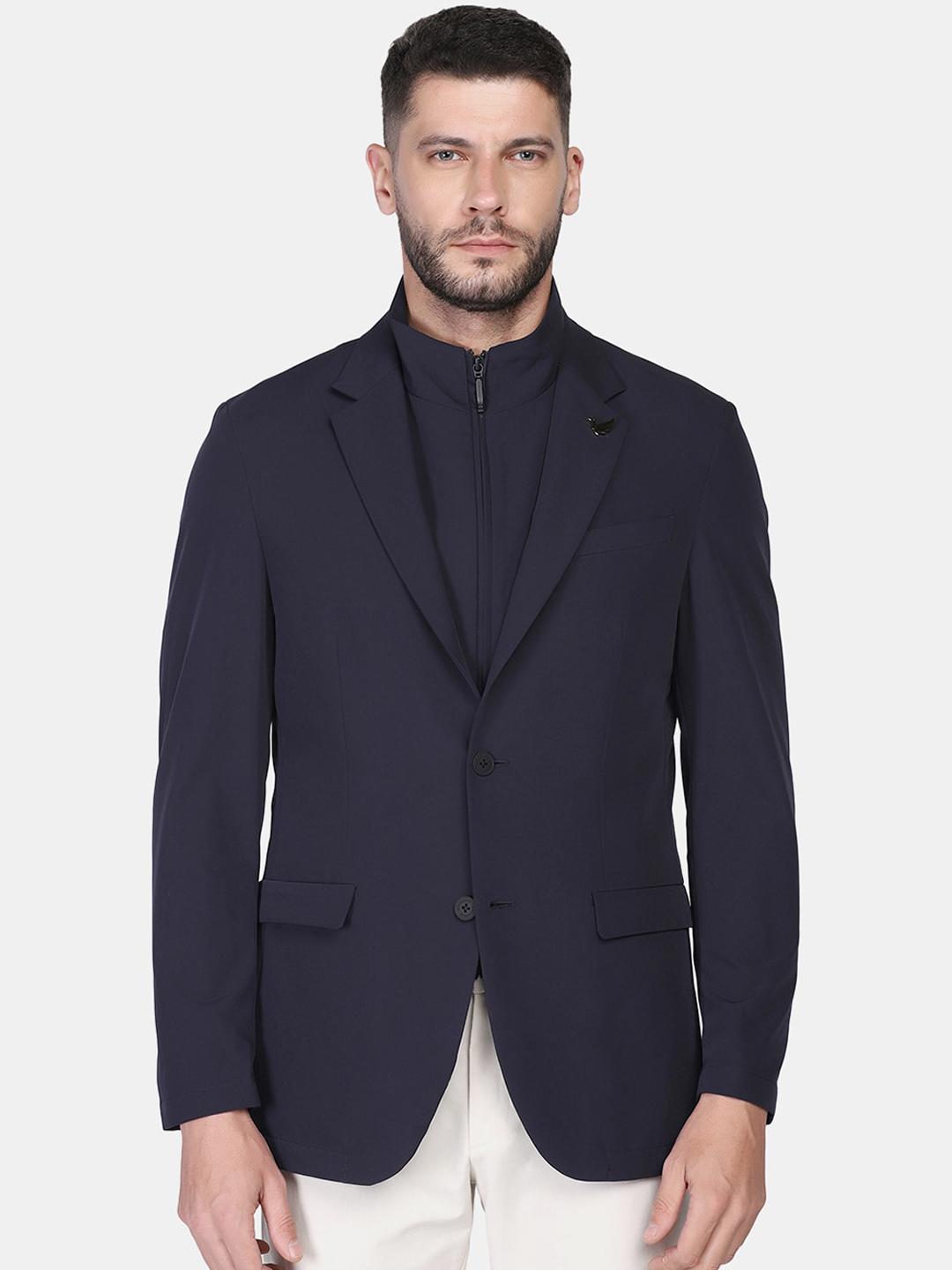 Buy Blackberrys Men Formal Navy Solid TechPro Blazer - Blazers for Men 20444414 | Myntra