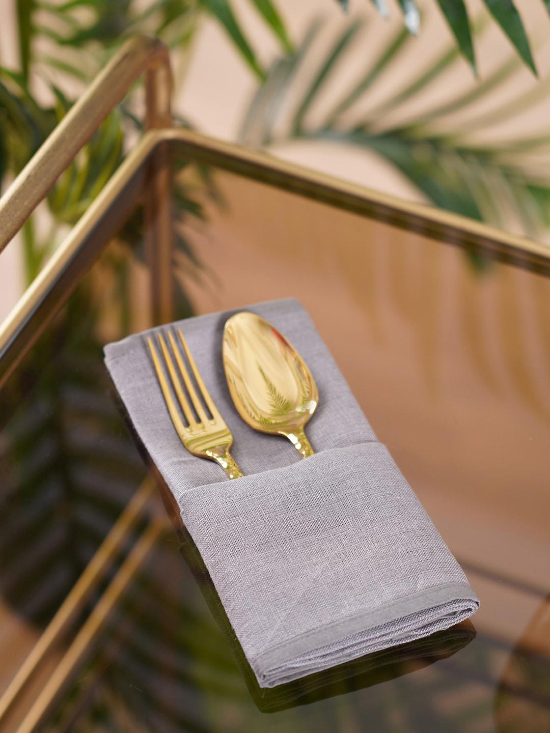 Buy Pure Home And Living Set Of 6 Elite Grey Napkin - Table Napkins for ...