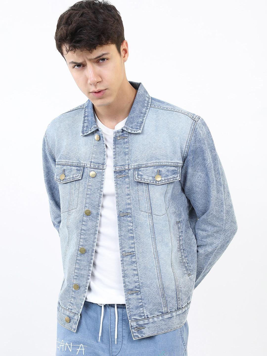 Buy KETCH Men Blue Washed Denim Jacket - Jackets for Men 20456468 | Myntra