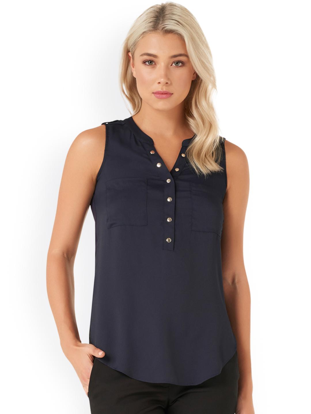 Buy Forever New Women Navy Solid Top - Tops for Women 2047235 | Myntra