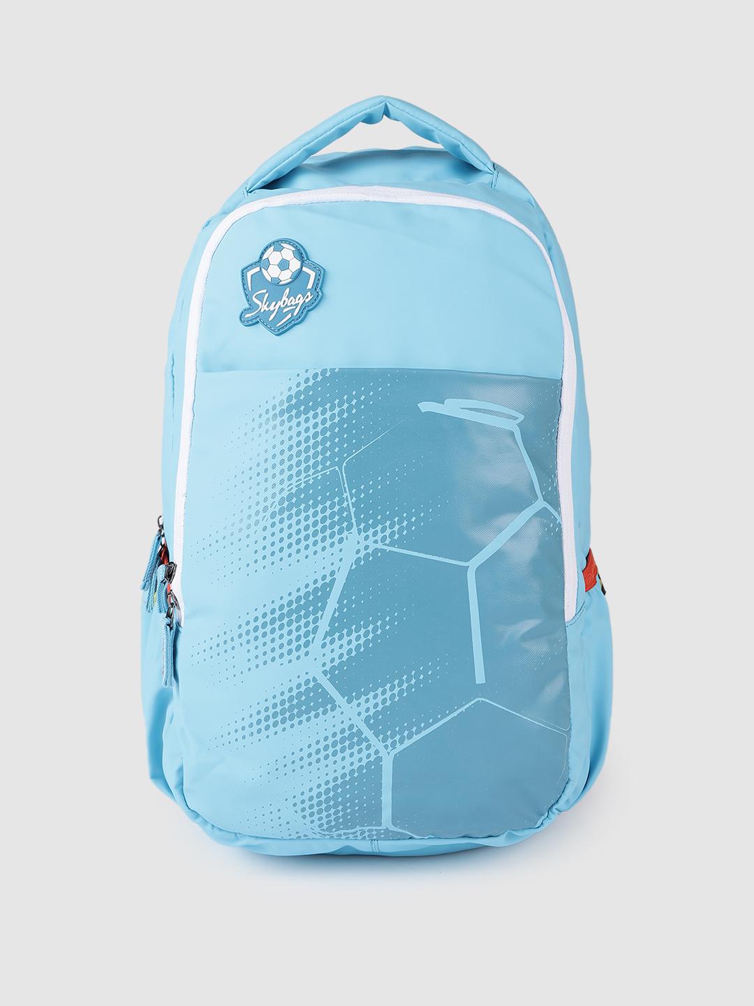 Buy Skybags Unisex Blue Graphic Printed Backpack With Rain Cover ...