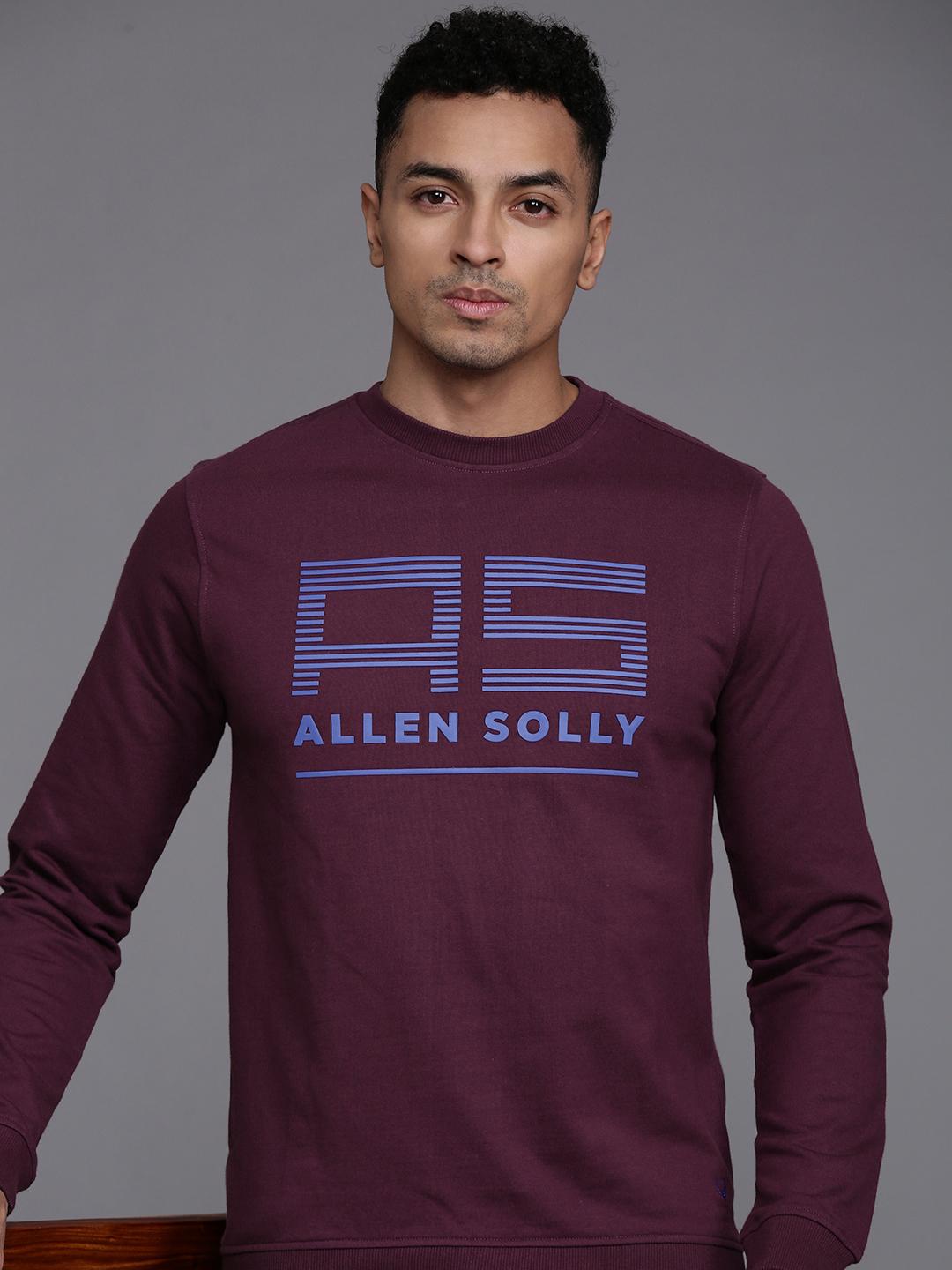 Buy Allen Solly Sport Brand Logo Printed Pure Cotton Sweatshirt ...