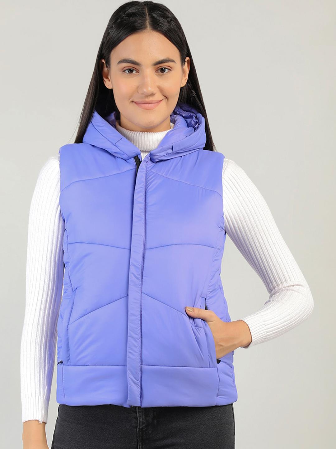 Buy CHKOKKO Women Lavender Lightweight Outdoor Padded Jacket - Jackets ...