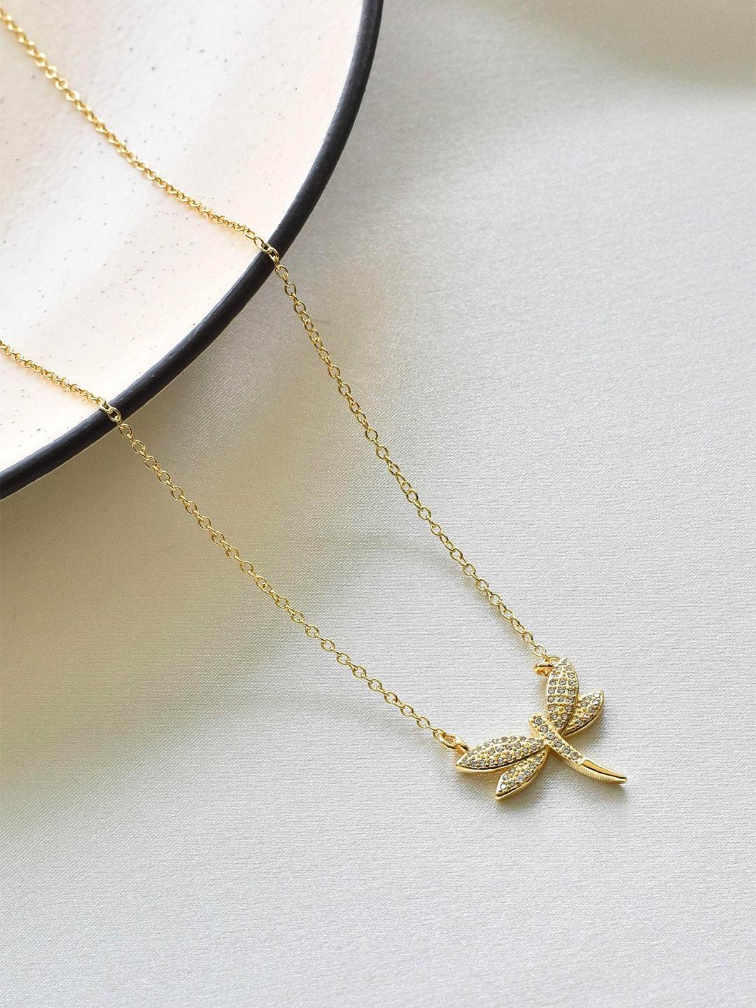 Buy Klissaa Gold Plated Dragonfly Necklace - Necklace And Chains for ...