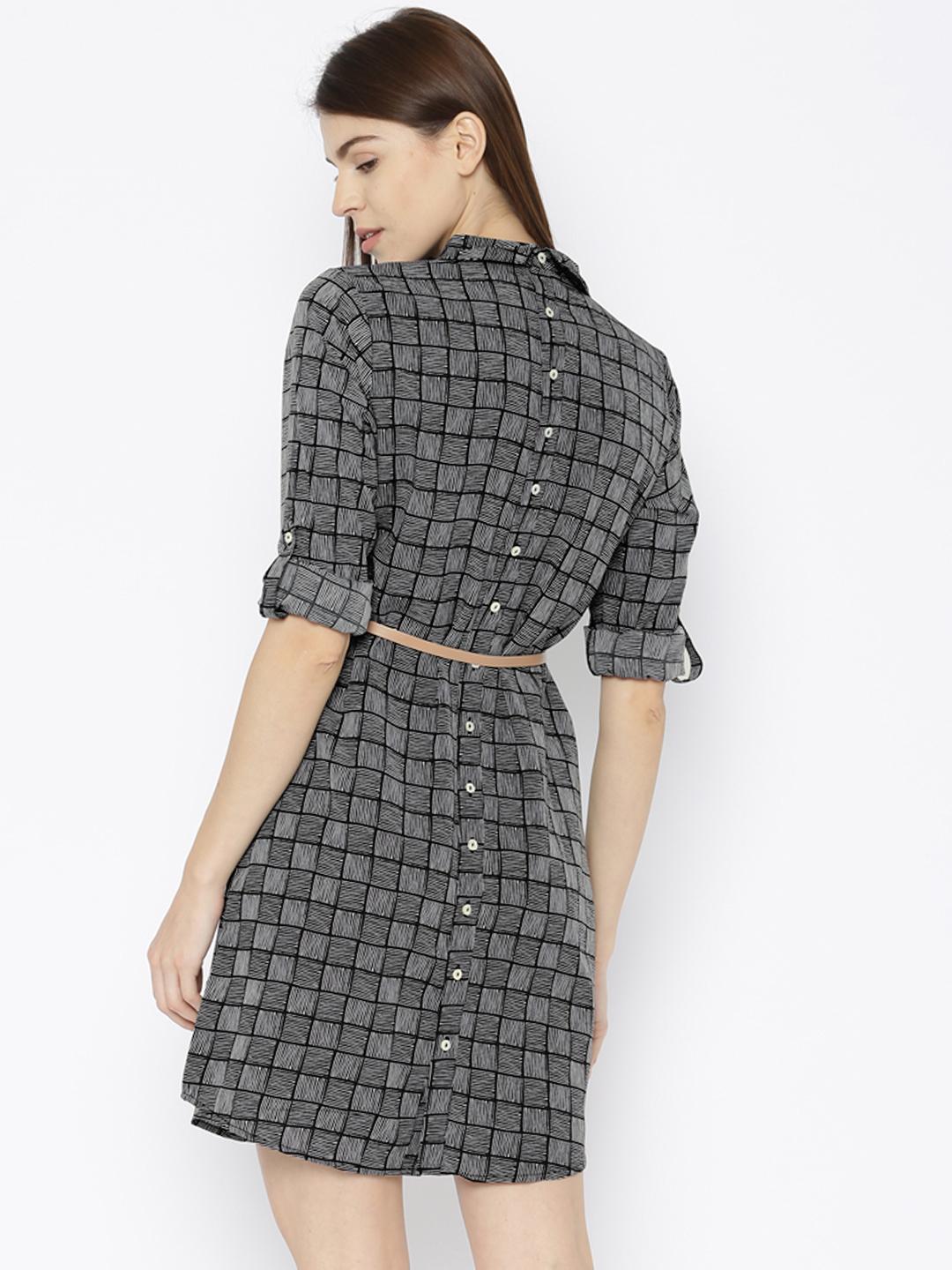 Buy Mast & Harbour Women Black & White Printed A Line Dress - Dresses ...