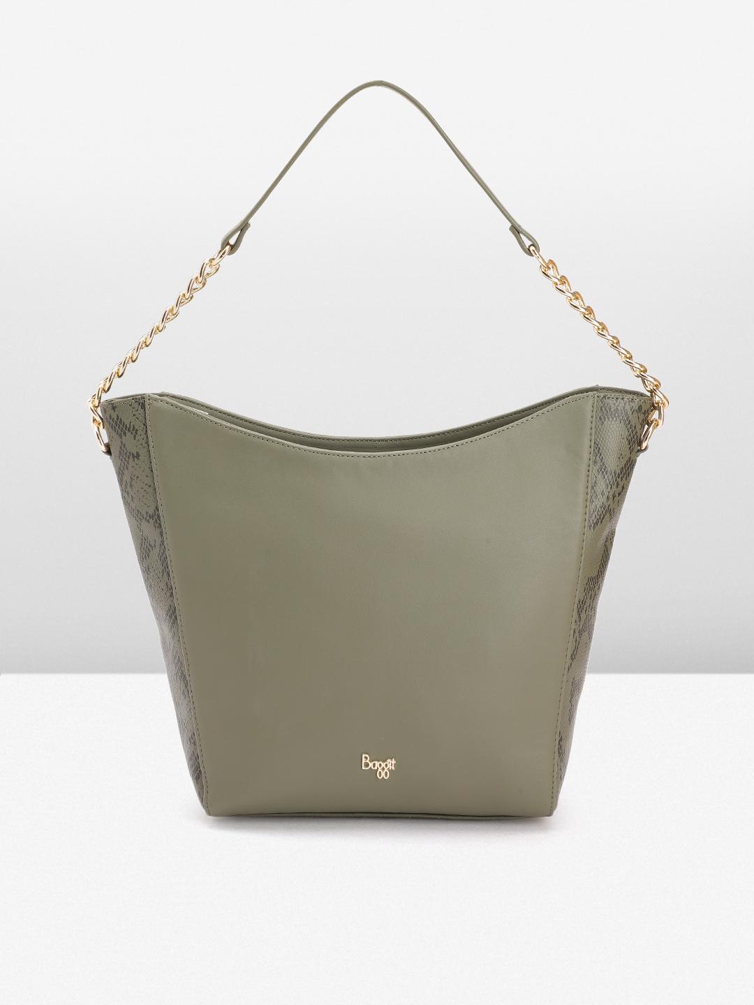 Buy Baggit Structured Shoulder Bag With Side Animal Print Detail ...