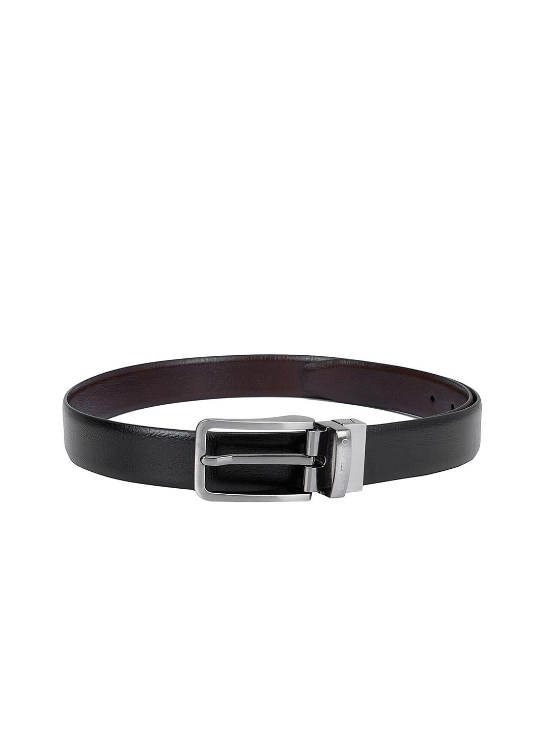 Buy Da Milano Men Black Textured Leather Formal Reversible Belt - Belts ...