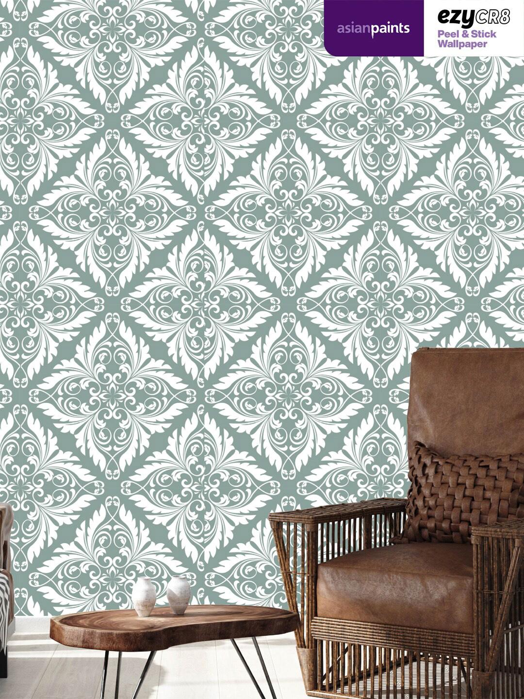 Buy Asian Paints Grey & White Peel & Stick Self Adhesive Wallpaper ...
