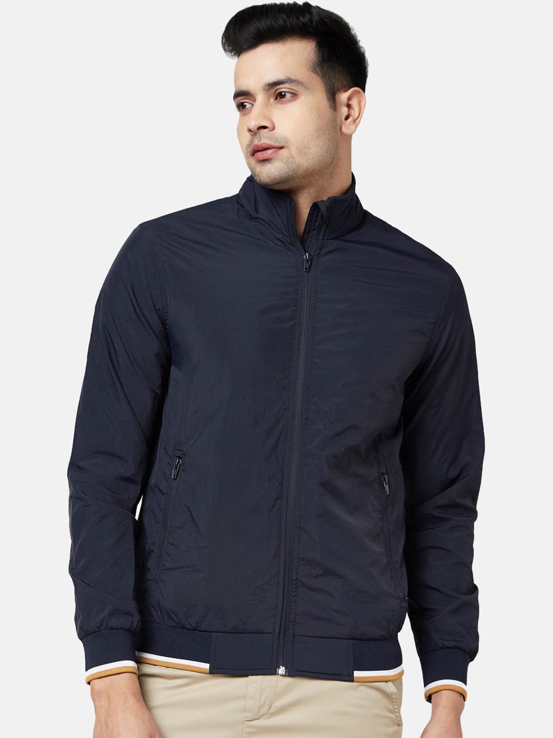 Buy Urban Ranger By Pantaloons Men Navy Blue Bomber Jacket - Jackets ...
