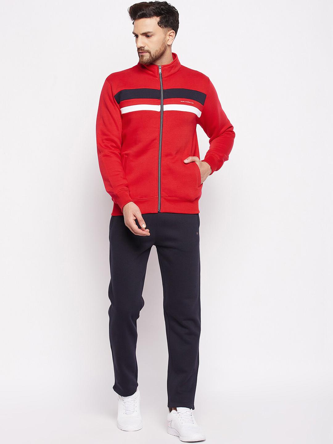 Buy Okane Men Red & Navy Blue Striped Tracksuits - Tracksuits for Men ...