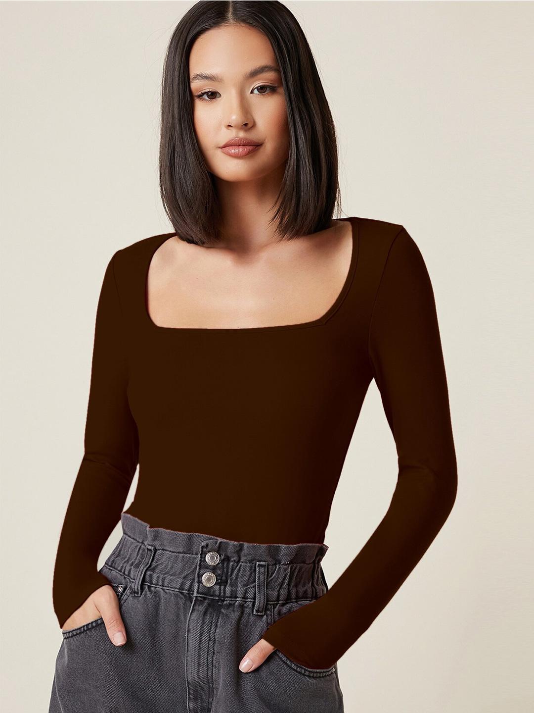 Buy AAHWAN Women Solid Square Neck Top - Tops for Women 20663748 | Myntra