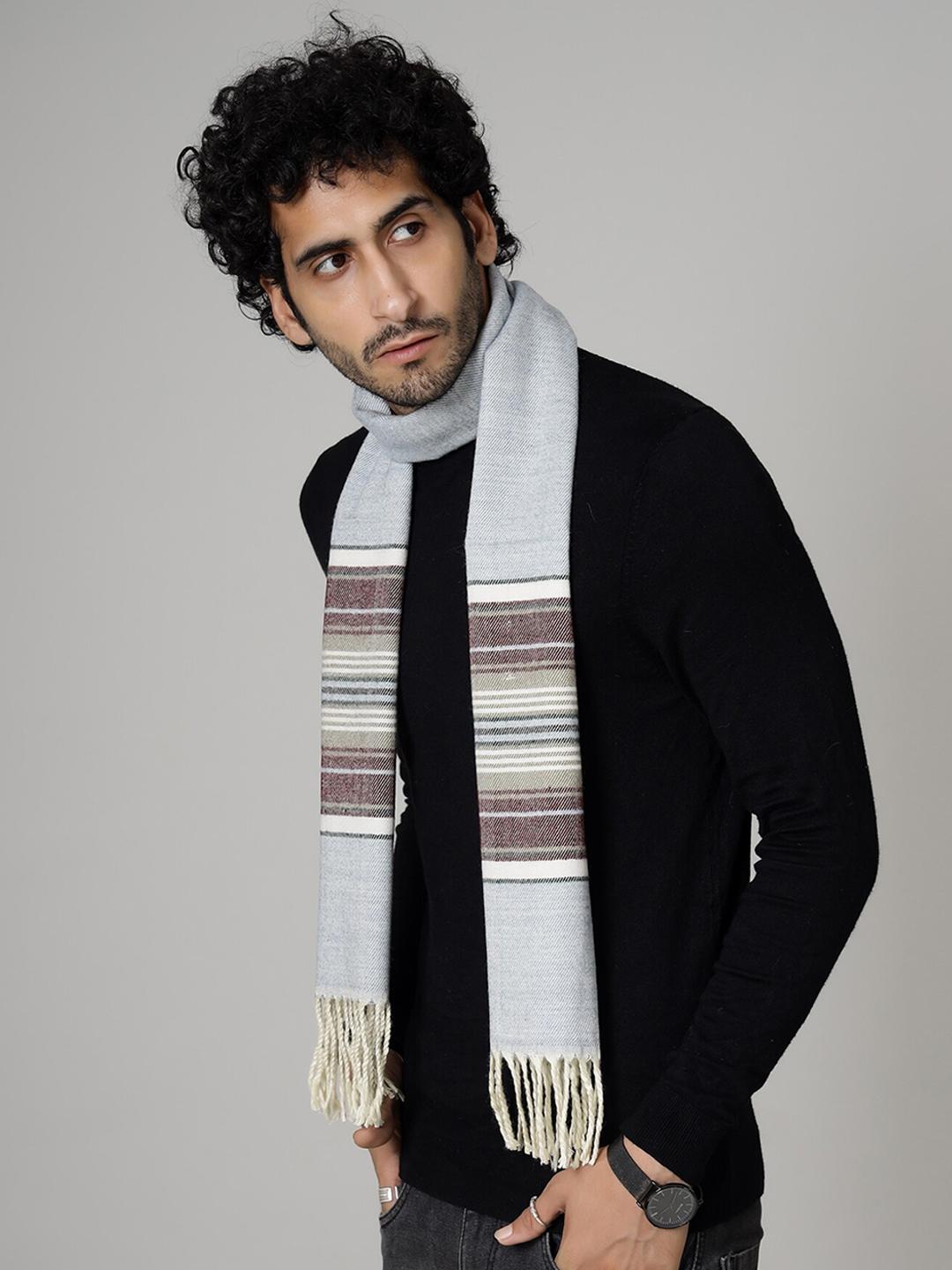 Buy HANDICRAFT PALACE Men Blue Striped Woolen Mufflers - Mufflers for ...