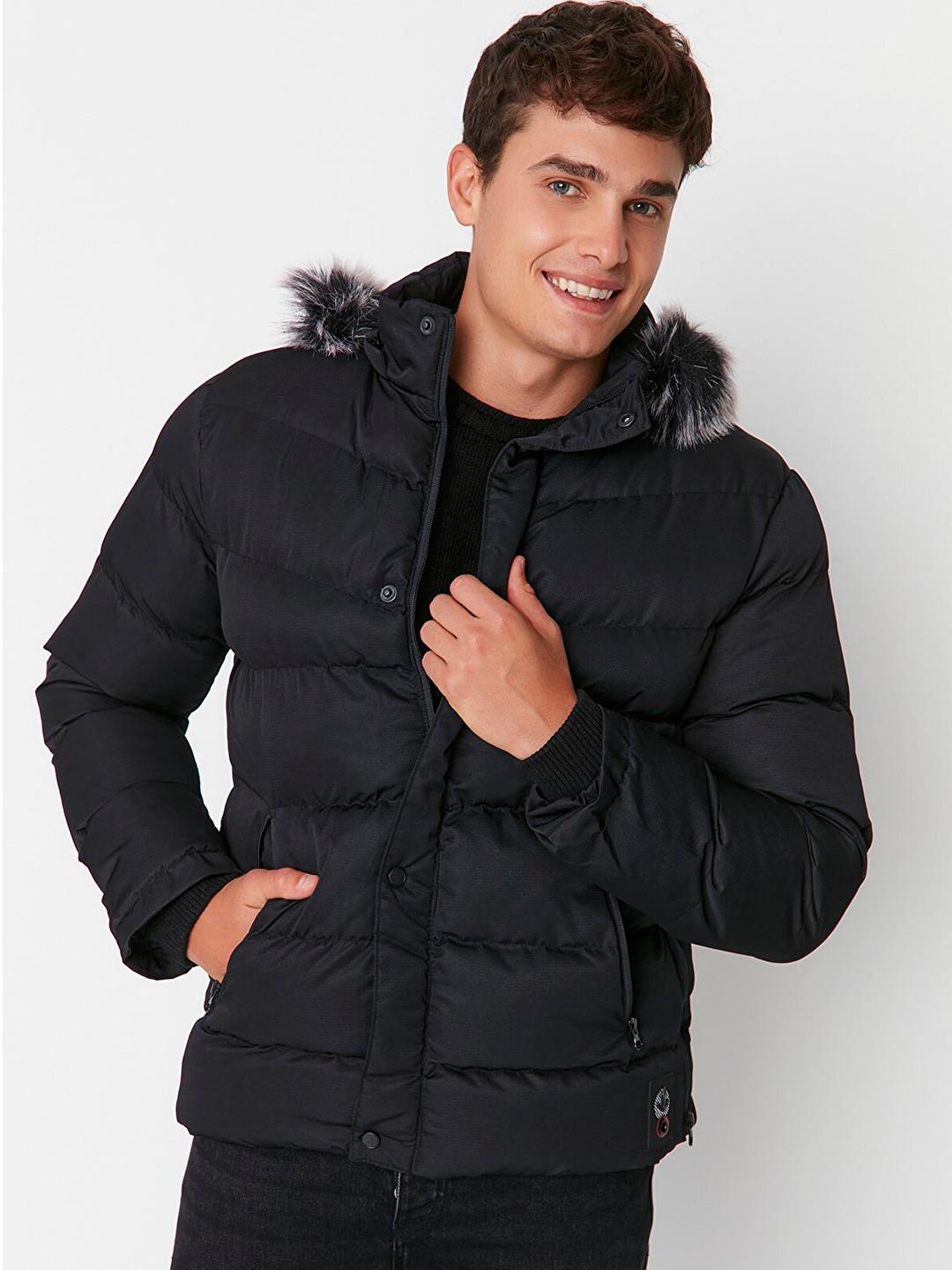 Buy Trendyol Men Black Solid Puffer Jacket - Jackets for Men 20695898 | Myntra