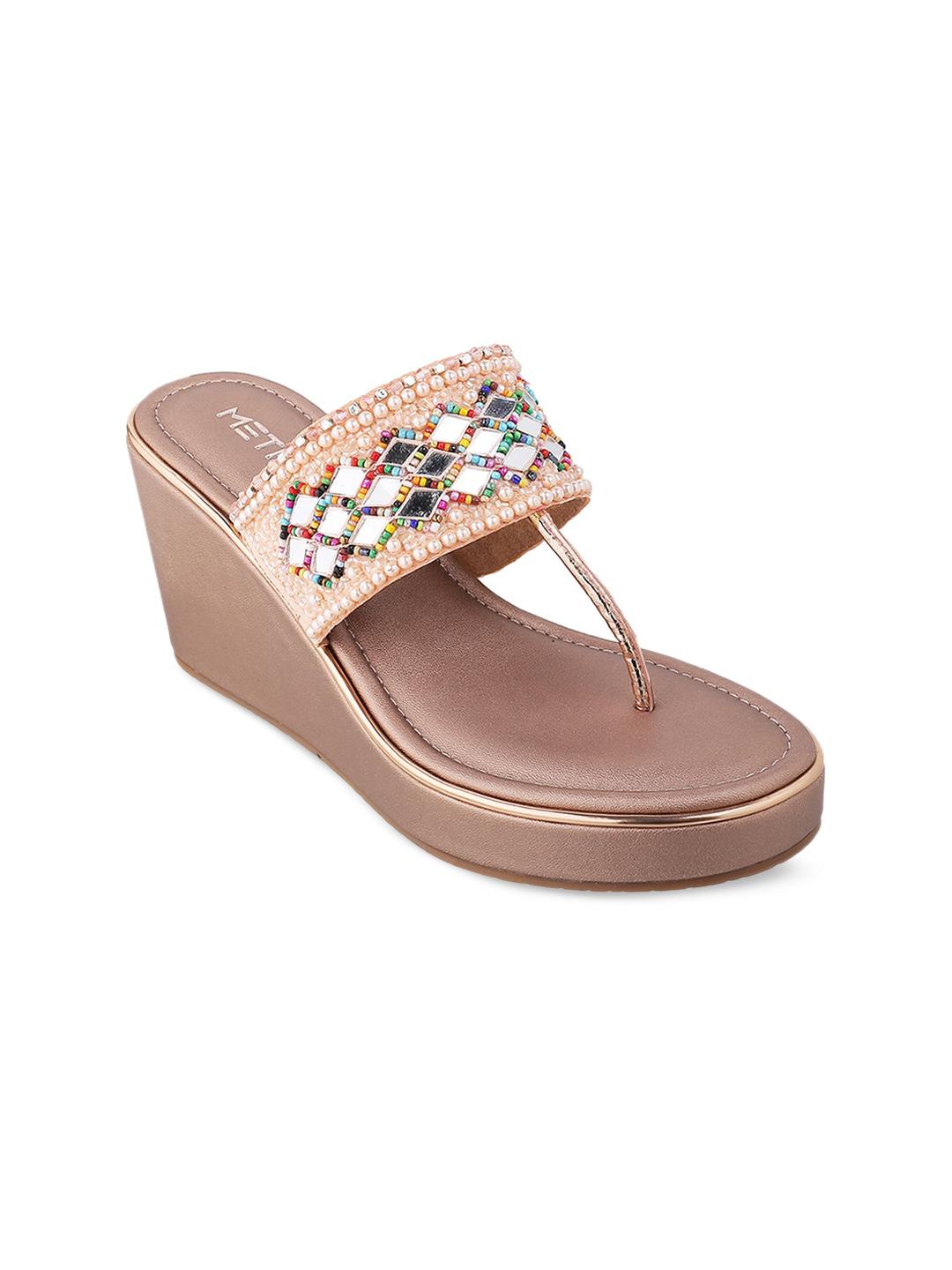 Buy Metro Women Peach Coloured Wedge Heels - Heels for Women 20697834 ...