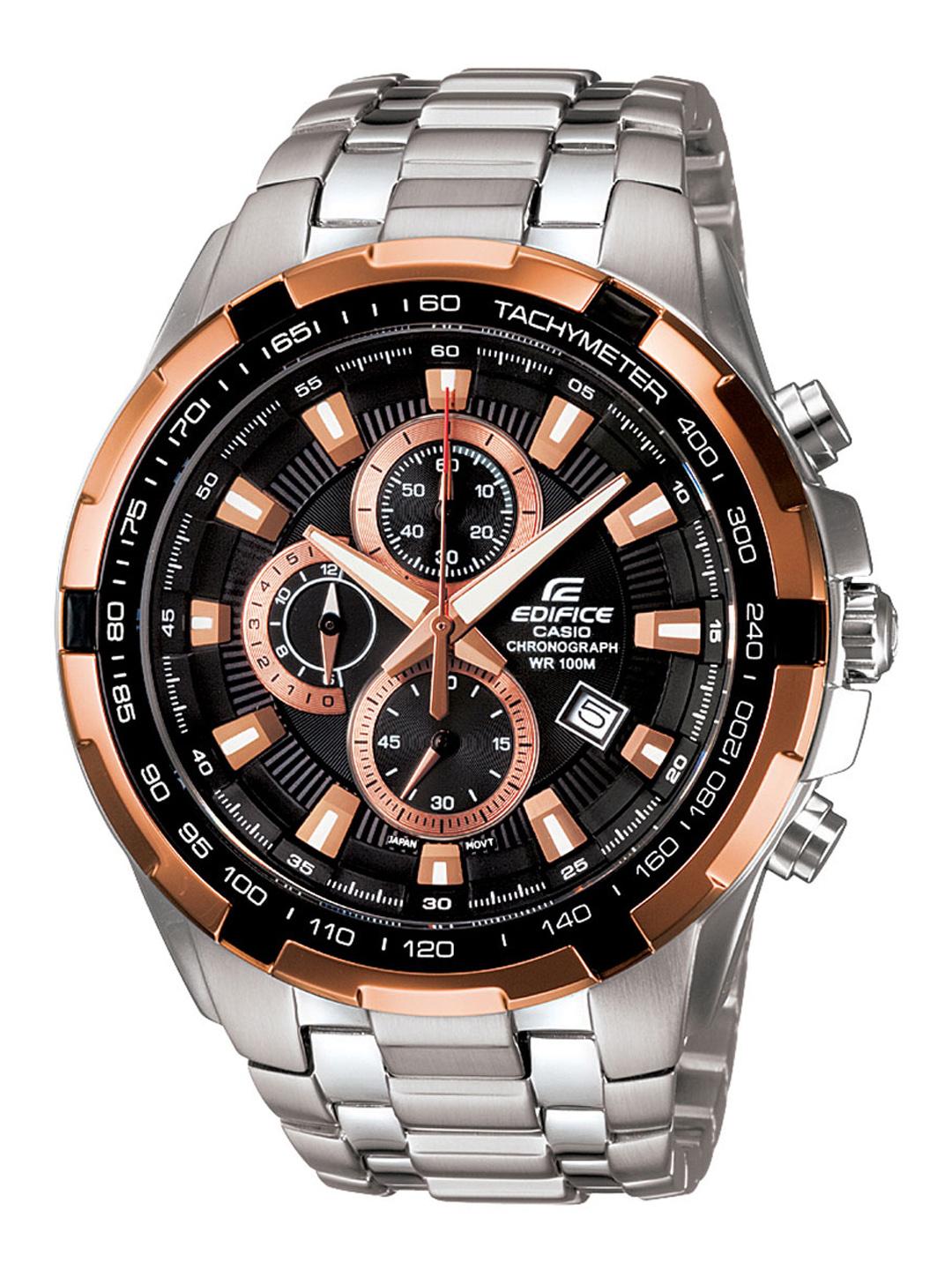 Buy Casio Edifice EF 539D 1A5VDF Black::Rose Gold Analog Dial Metal ...