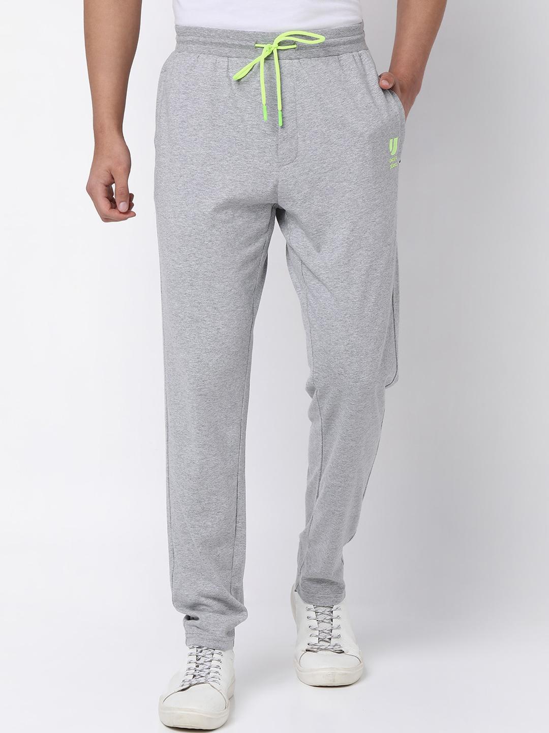 Buy Underjeans By Spykar Men Grey Solid Track Pants - Track Pants for ...