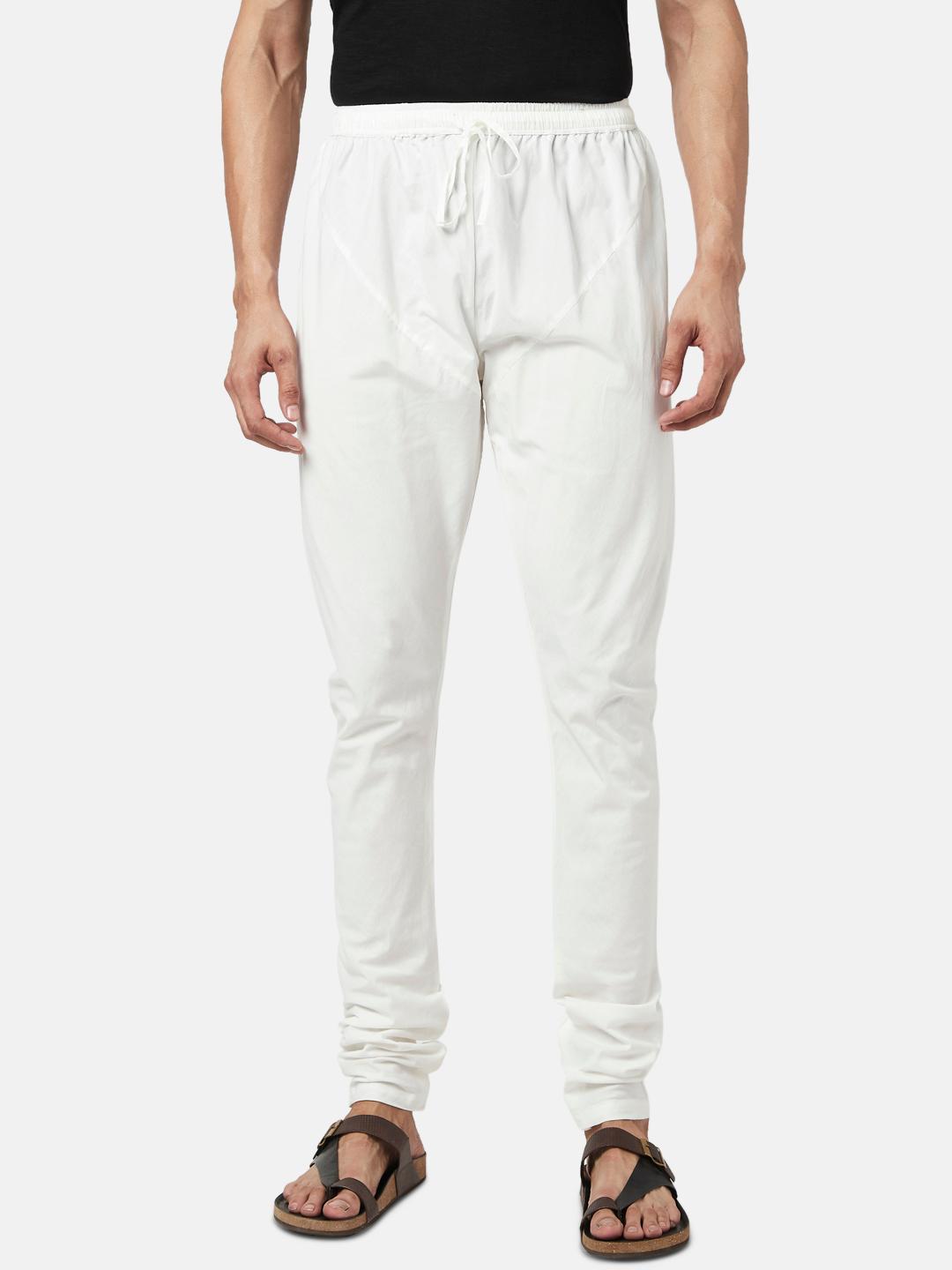 Buy Indus Route By Pantaloons Men Off White Slim Fit Solid Cotton ...