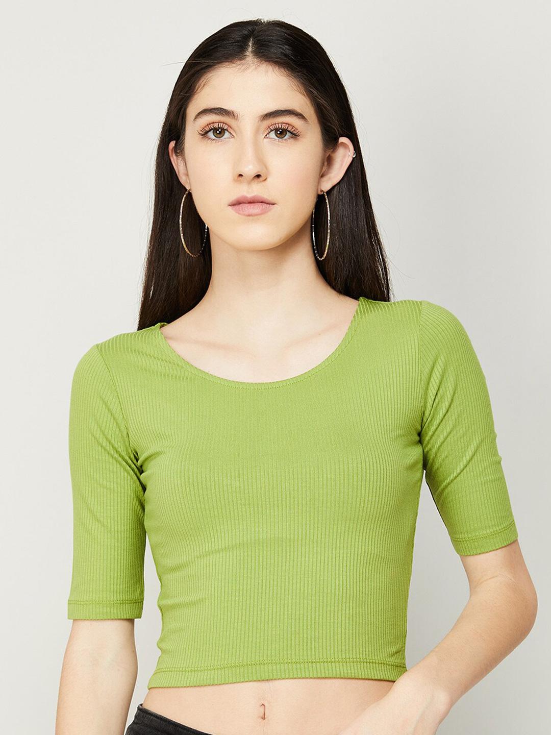 Buy Ginger By Lifestyle Women Green Crop Top - Tops for Women 20727150 ...