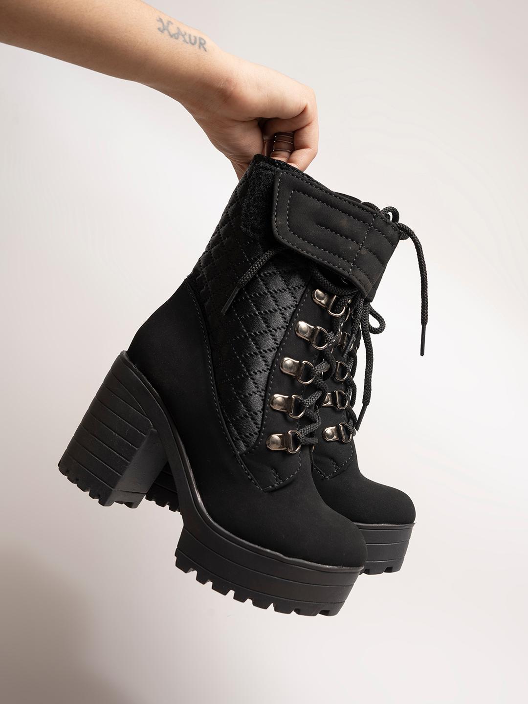 Buy Shoetopia Girls Black Solid Regular Boots - Boots for Girls ...