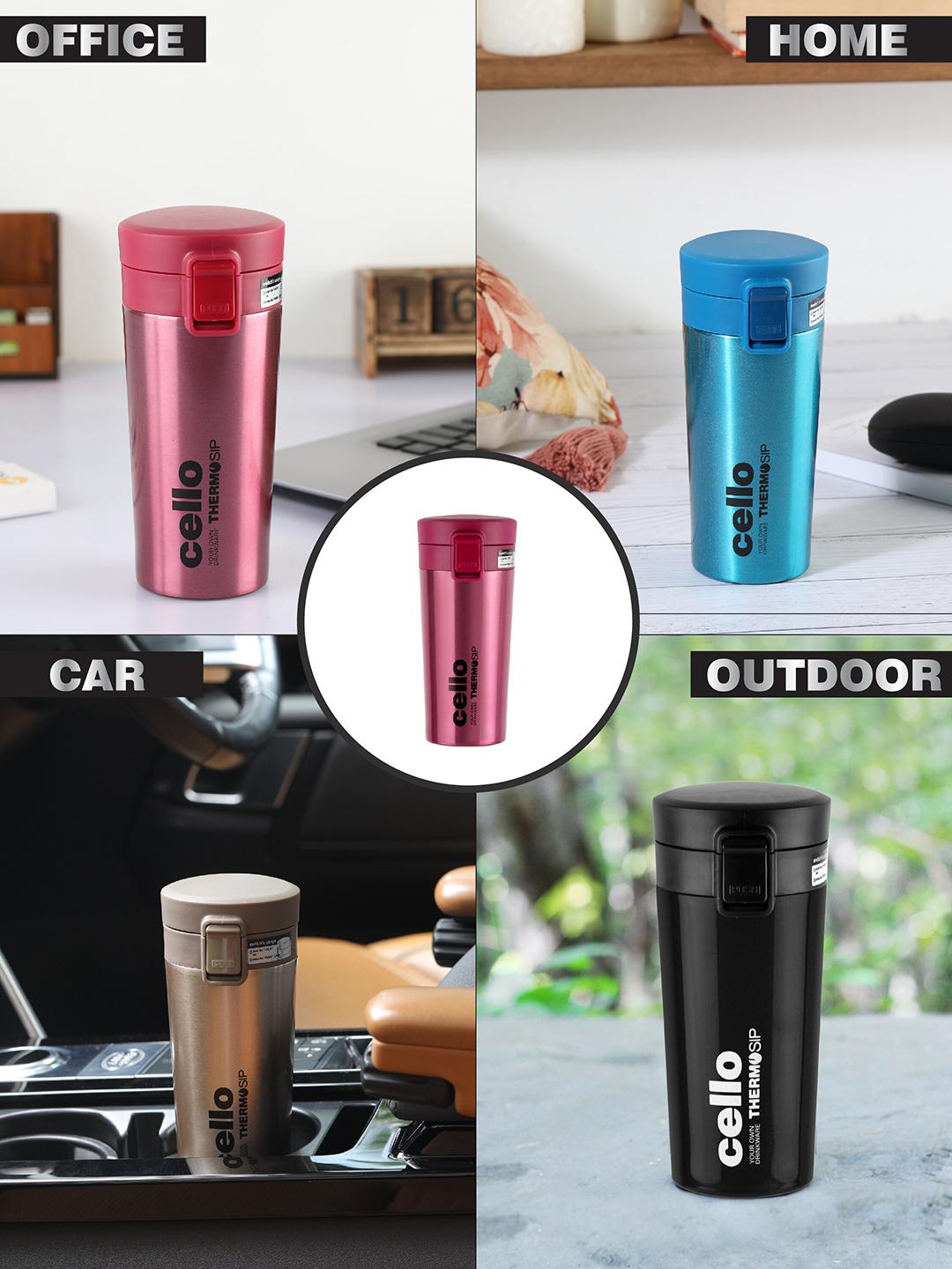 Buy Cello Black Monty Solid Vacuum Insulated Hot Or Cold Travel Mug ...